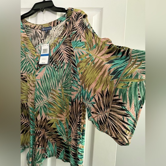 Democracy | Tops | Democracy Womens Cold Shoulder Palm Leaf Print Boho ...